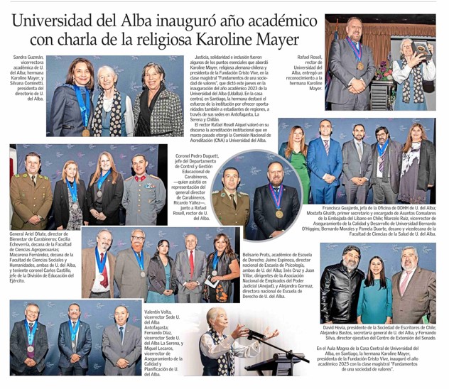 Universidad del Alba inauguró año académico con charla de la religiosa ...